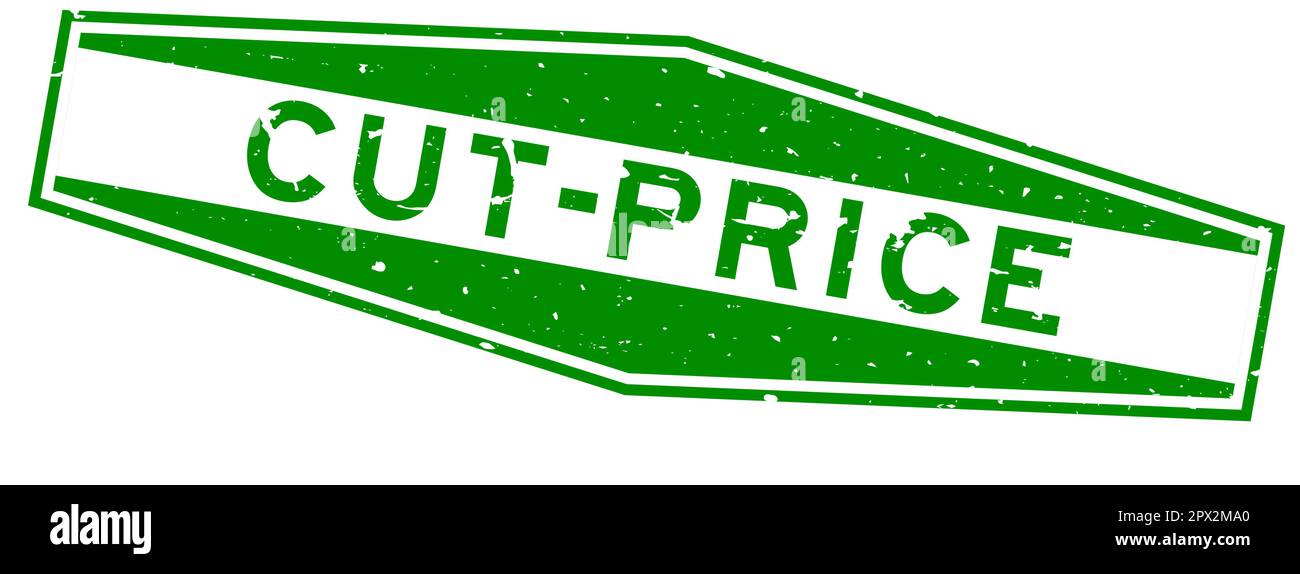 Grunge green cut price word hexagon rubber seal stamp on white background Stock Vector Image ...