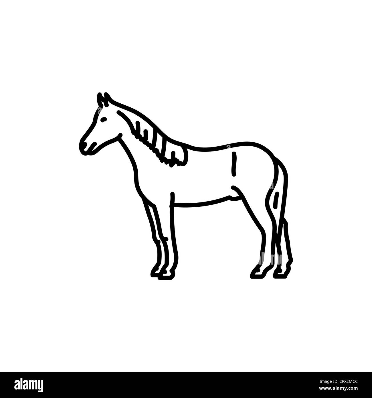 Horse black line icon. Farm animals. Pictogram for web page, mobile app ...