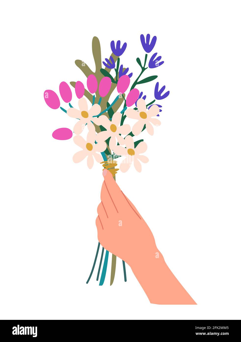 Beautiful female hand blue Stock Vector Images - Alamy