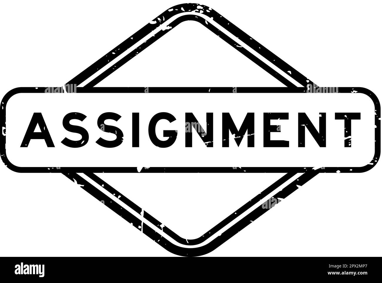 Grunge black assignment word rubber seal stamp on white background ...