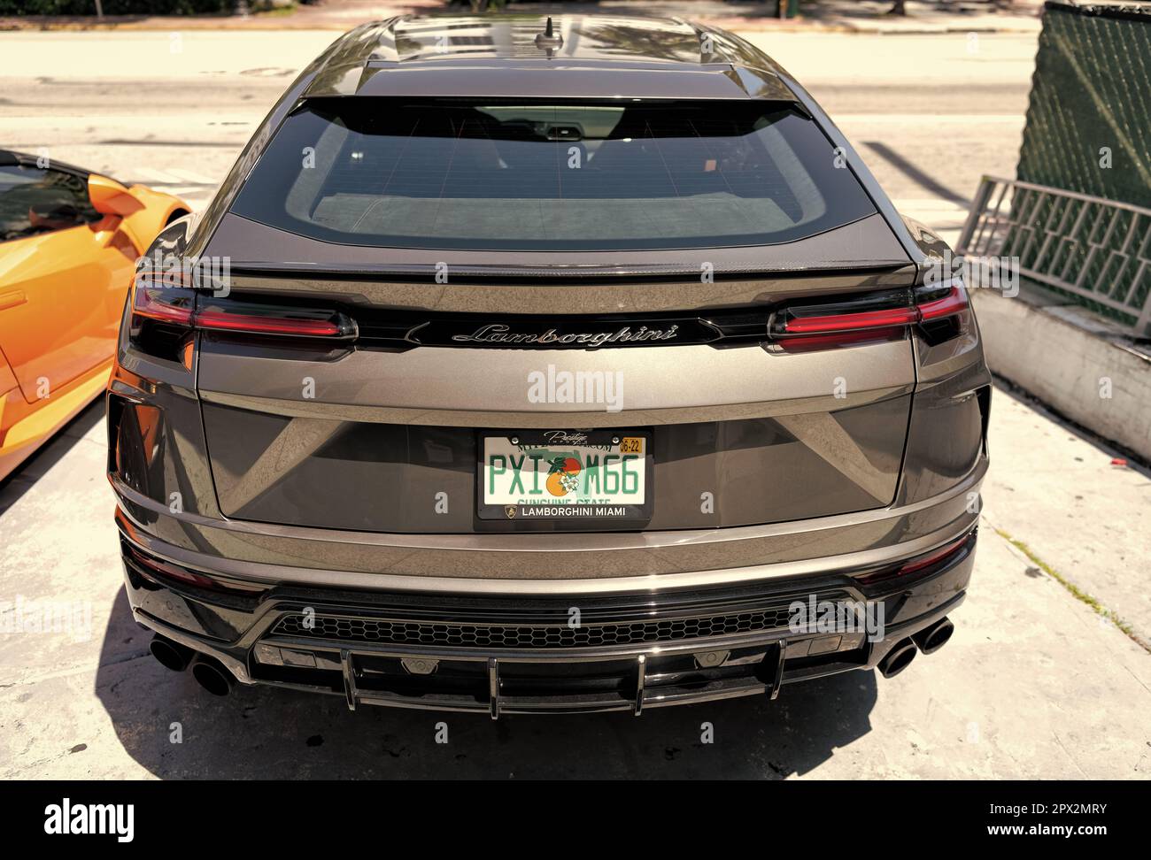 Los Angeles, California USA - April 14, 2021: black Lamborghini Urus ...