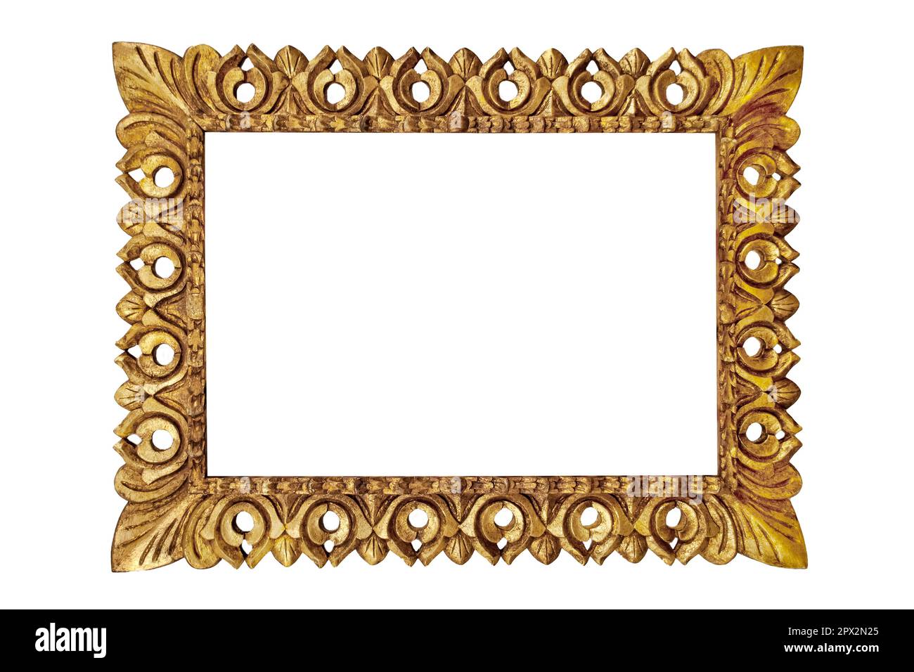 Luxury photo frame golden leafy vintage antique gorgeous style isolated ...