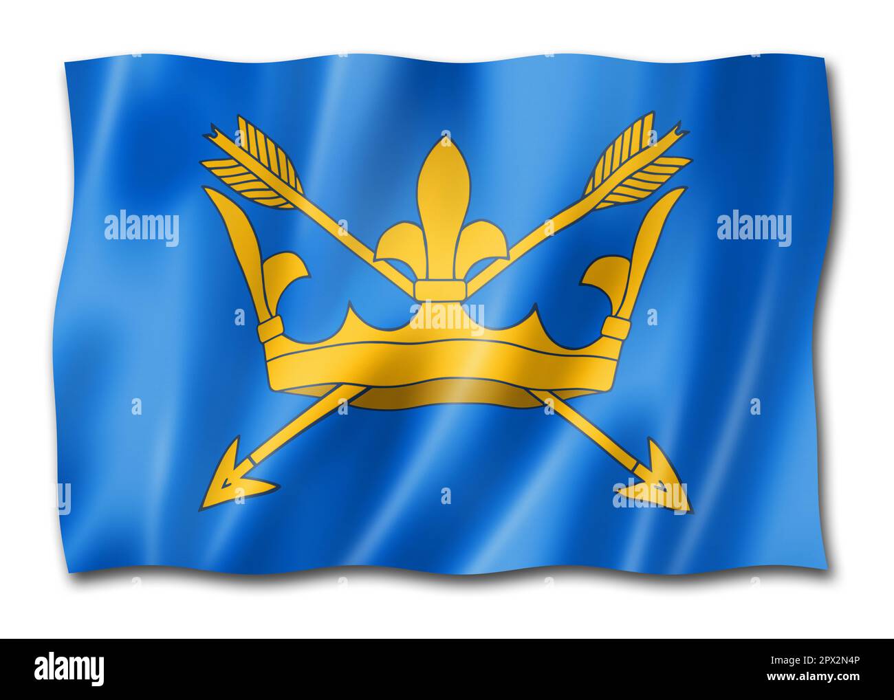 Suffolk County flag, United Kingdom waving banner collection. 3D ...