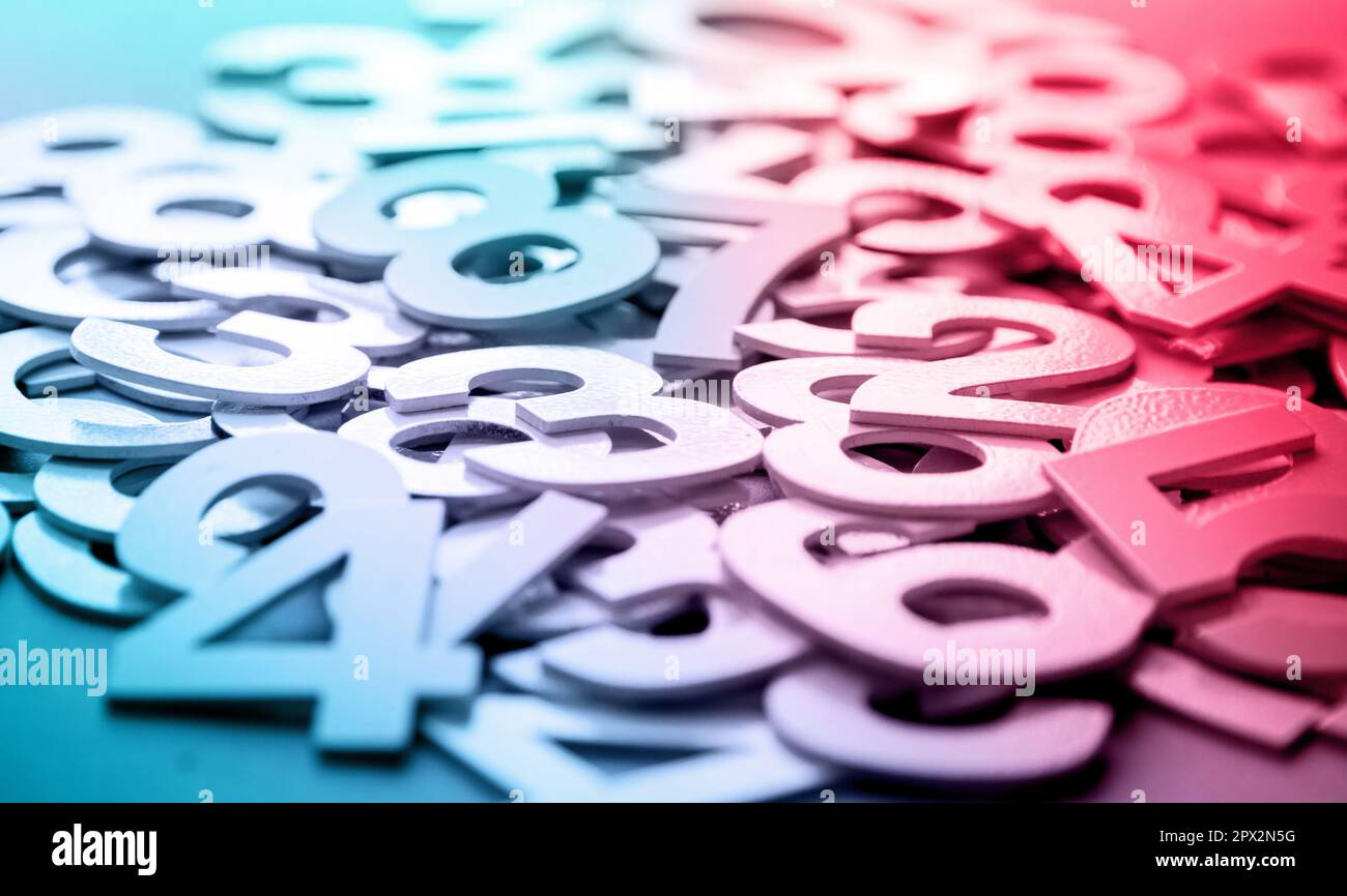 Mathematics background made with solid numbers - Closeup view Stock ...