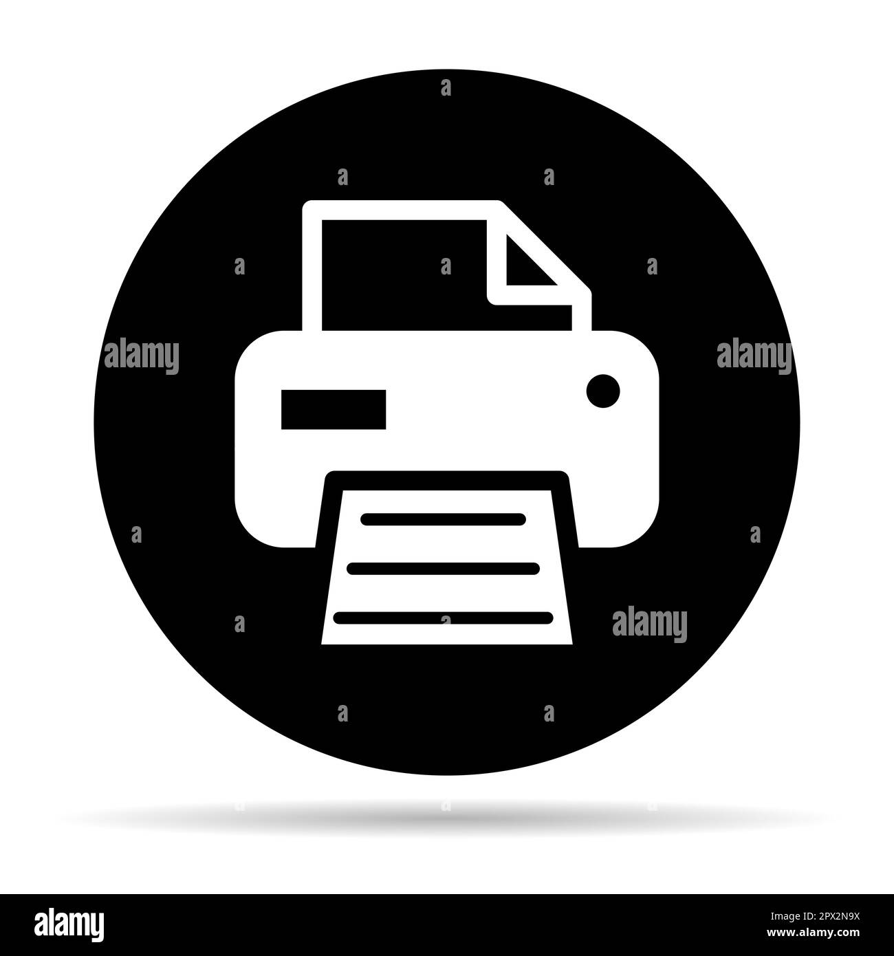 Printer document web shadow icon, printout machine technology flat sign ...