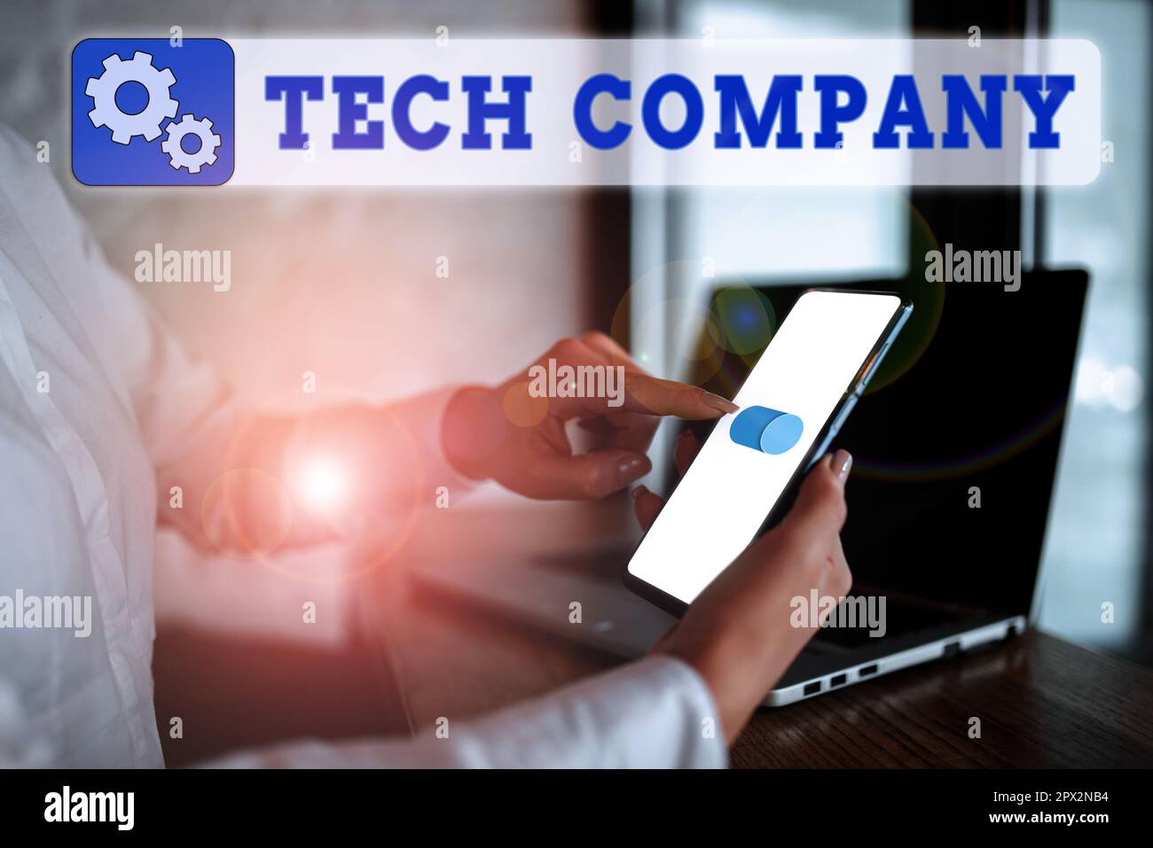 Text showing inspiration Tech Company, Concept meaning a company that ...