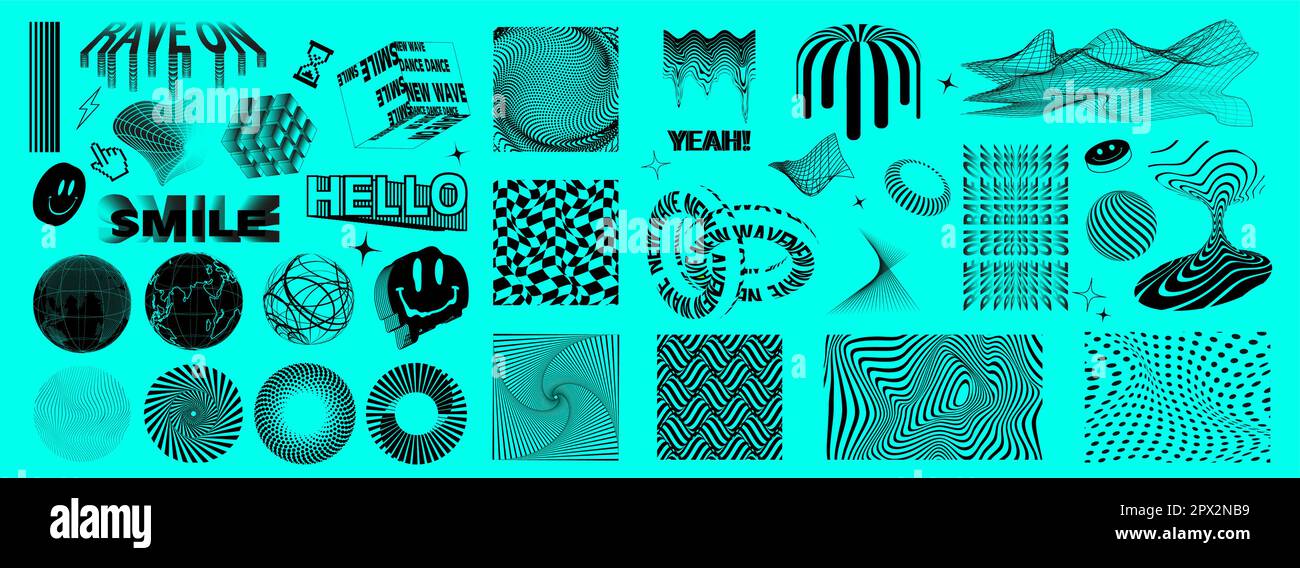 Set of psychedelic acid icons Stock Vector Image & Art - Alamy