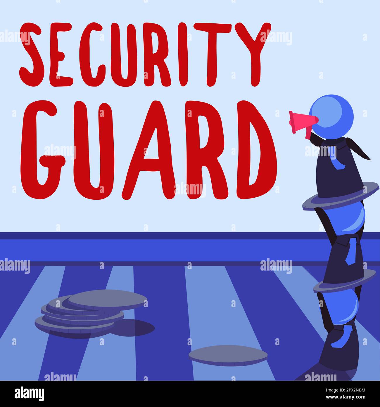 Text sign showing Security Guard, Business overview tools used to ...