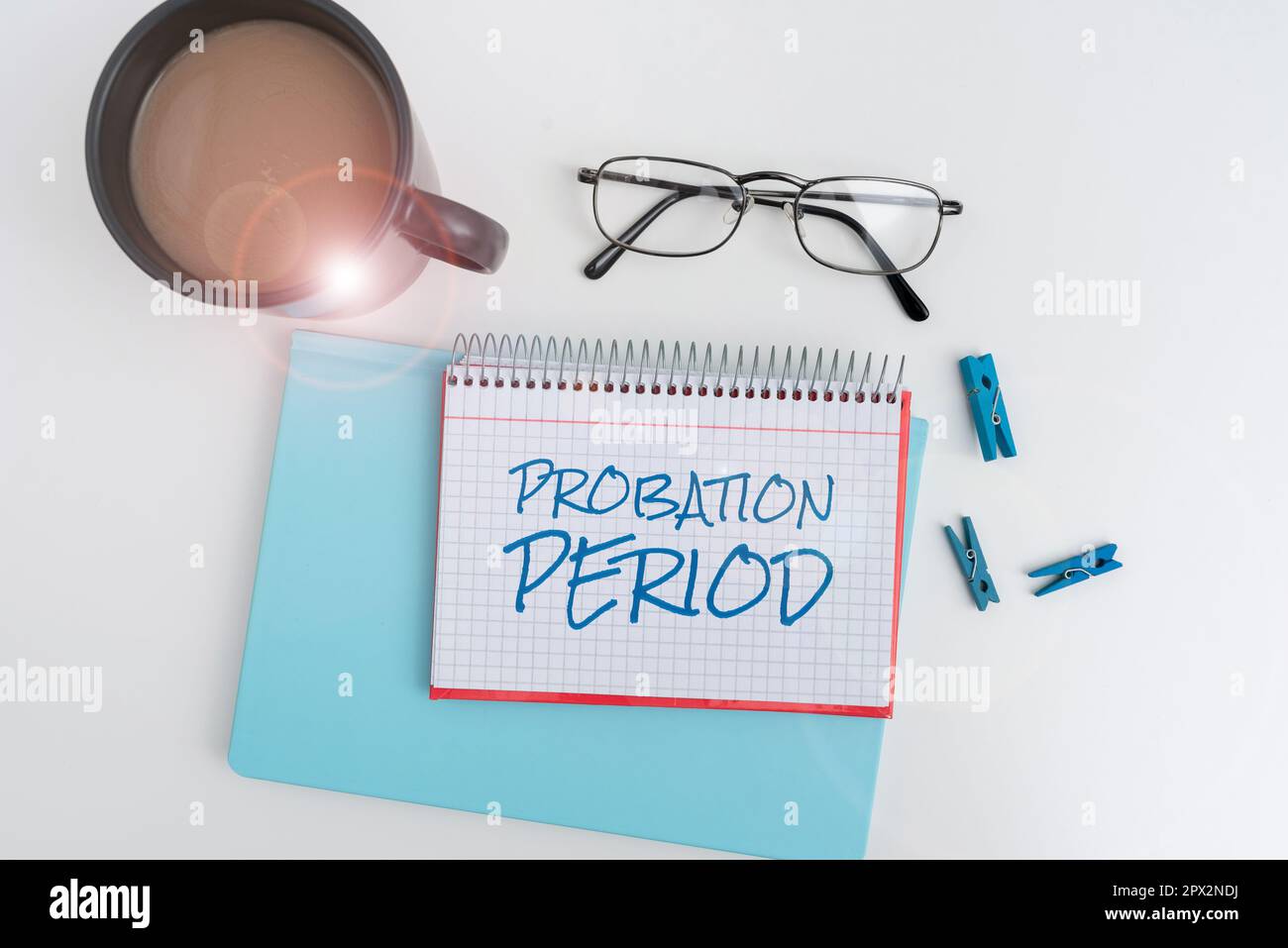 Hand writing sign Probation Period, Word Written on focused and ...