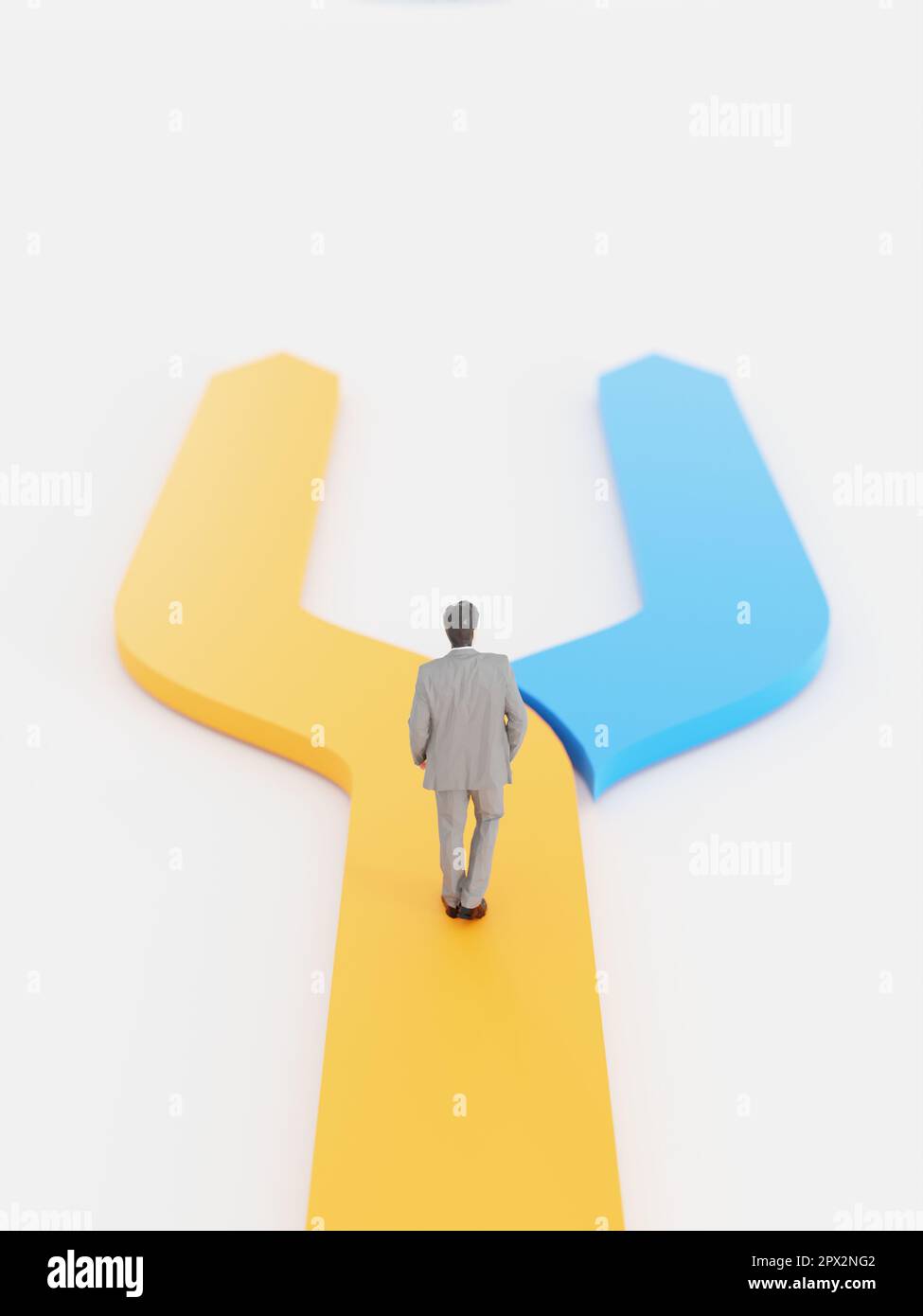 Business decision, career strategy concept. Businessman deciding ...