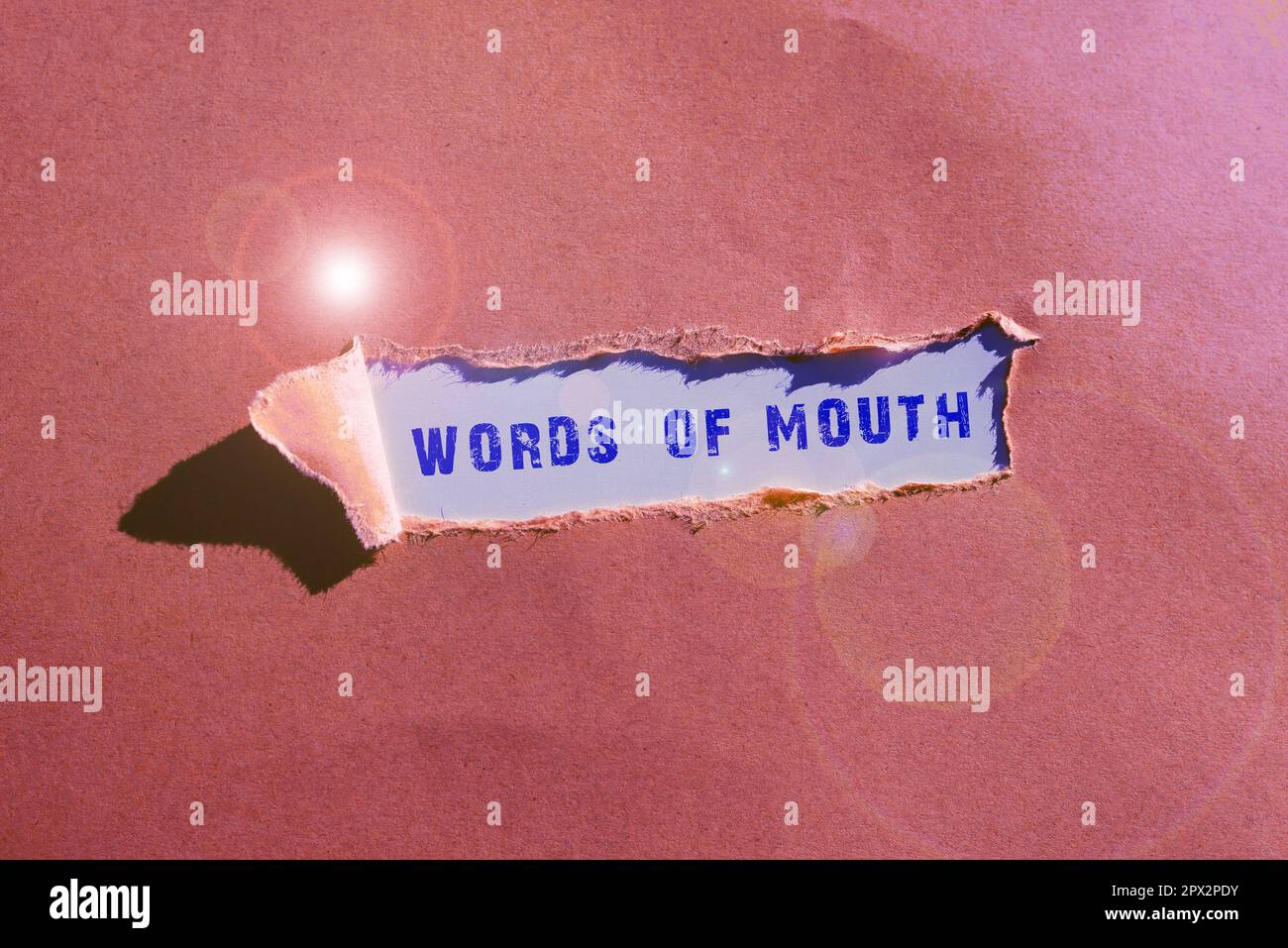 Hand writing sign Words Of Mouth, Business concept simple statement can ...