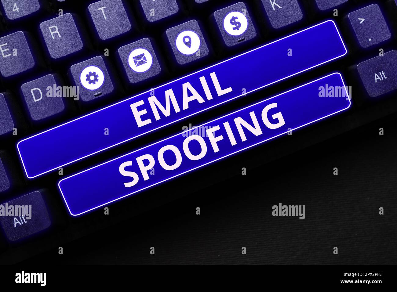 Hand writing sign Email Spoofing, Internet Concept secure the access ...