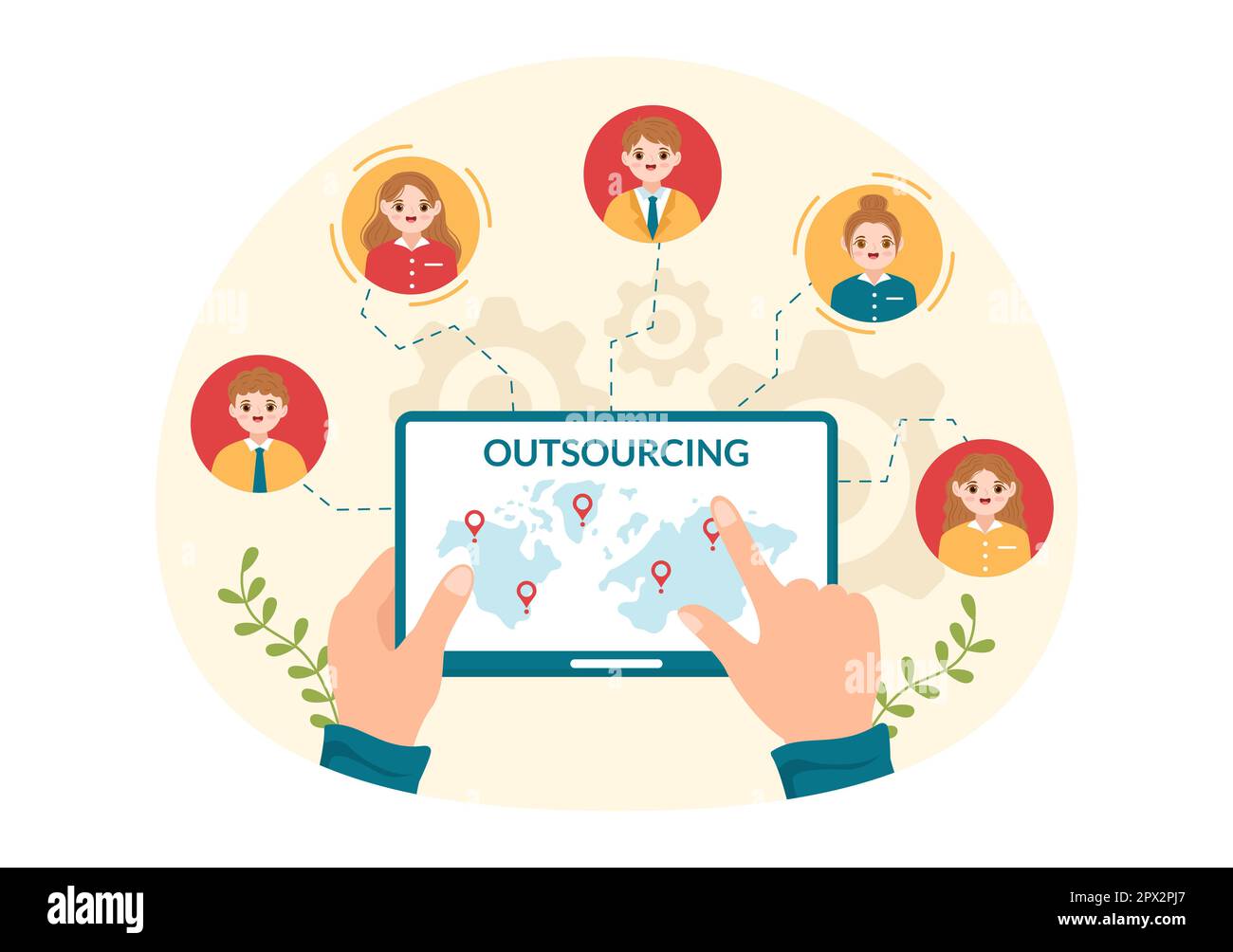 Outsourcing Business with Idea of Teamwork, Company Development ...