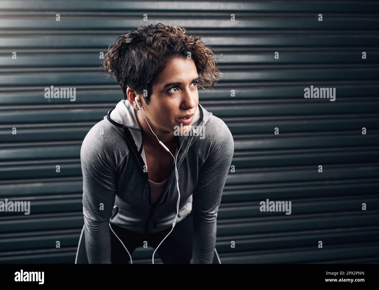 Its as easy as you believe it to be. a young woman taking a break and ...