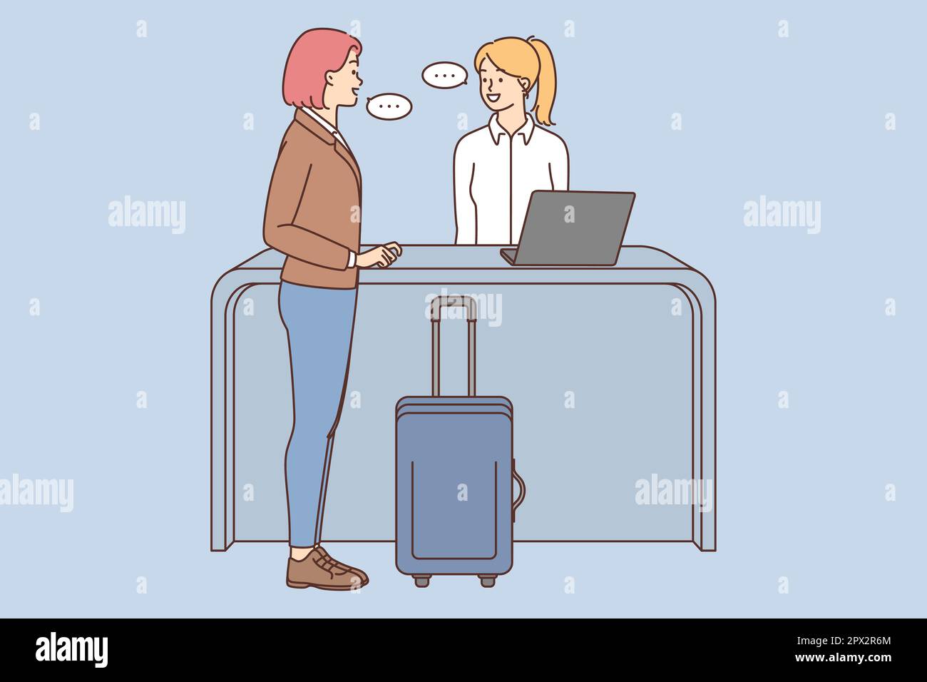 Cartoon illustration woman manager hotel hi-res stock photography and ...