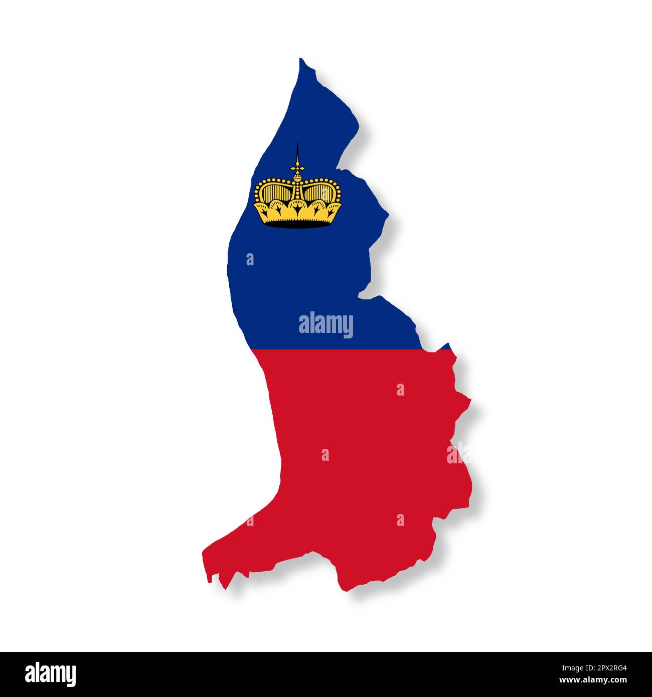 A Liechtenstein flag map on white background with clipping path 3d ...