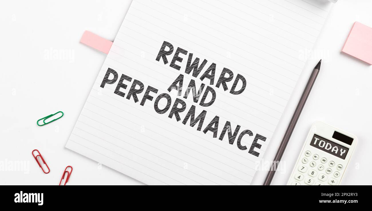 Conceptual display Reward And Performance, Word Written on Given in ...