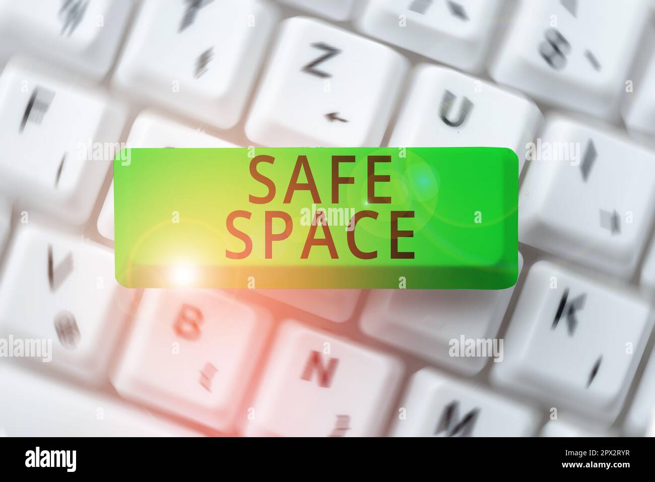 Sign displaying Safe Space, Word Written on a place or room in which ...