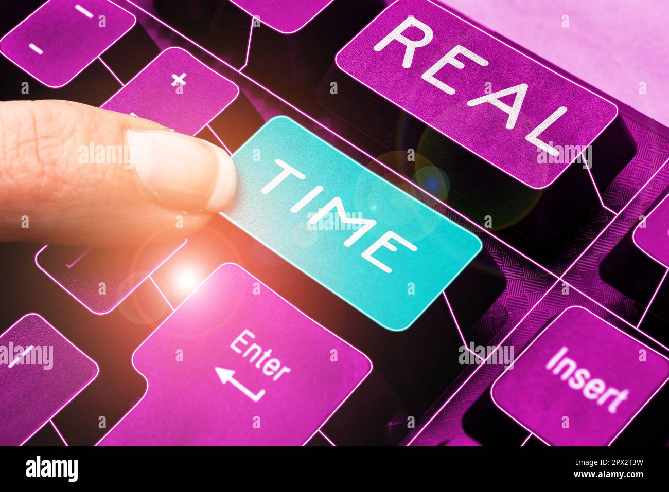 Text showing inspiration Real Time, Business idea the actual time ...