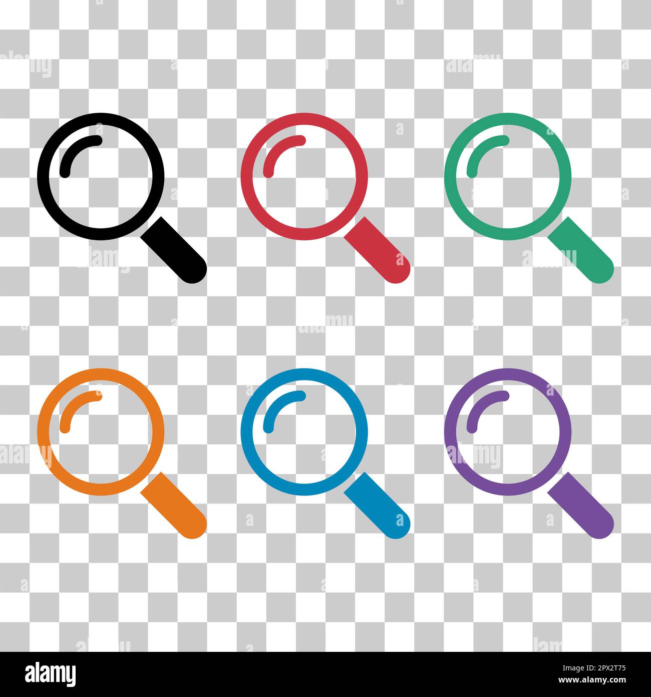 Set of Magnifying glass icon, zoom find focus symbol, loupe web ...