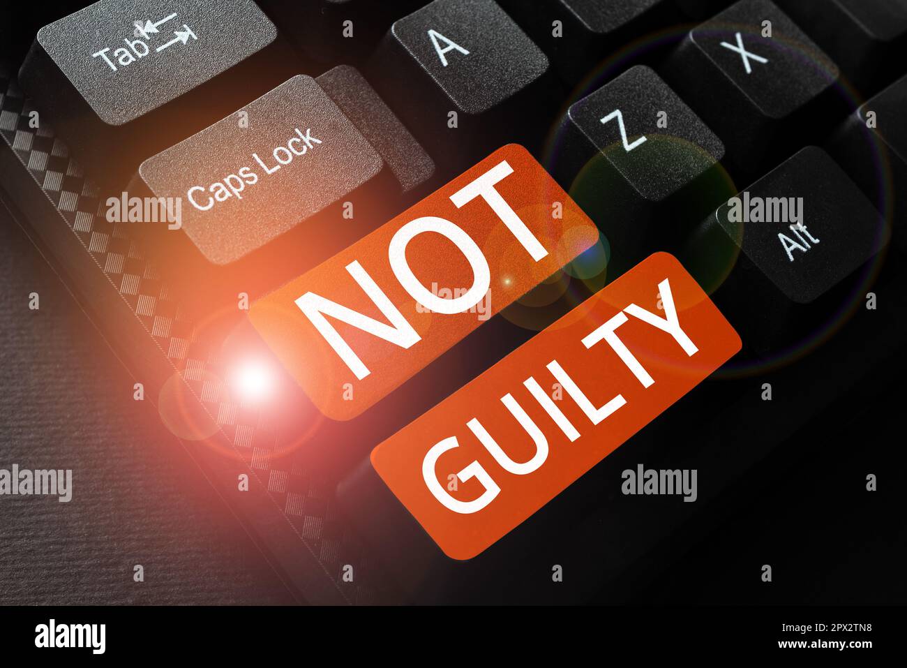 Hand writing sign Not Guilty, Internet Concept someone is innocent ...