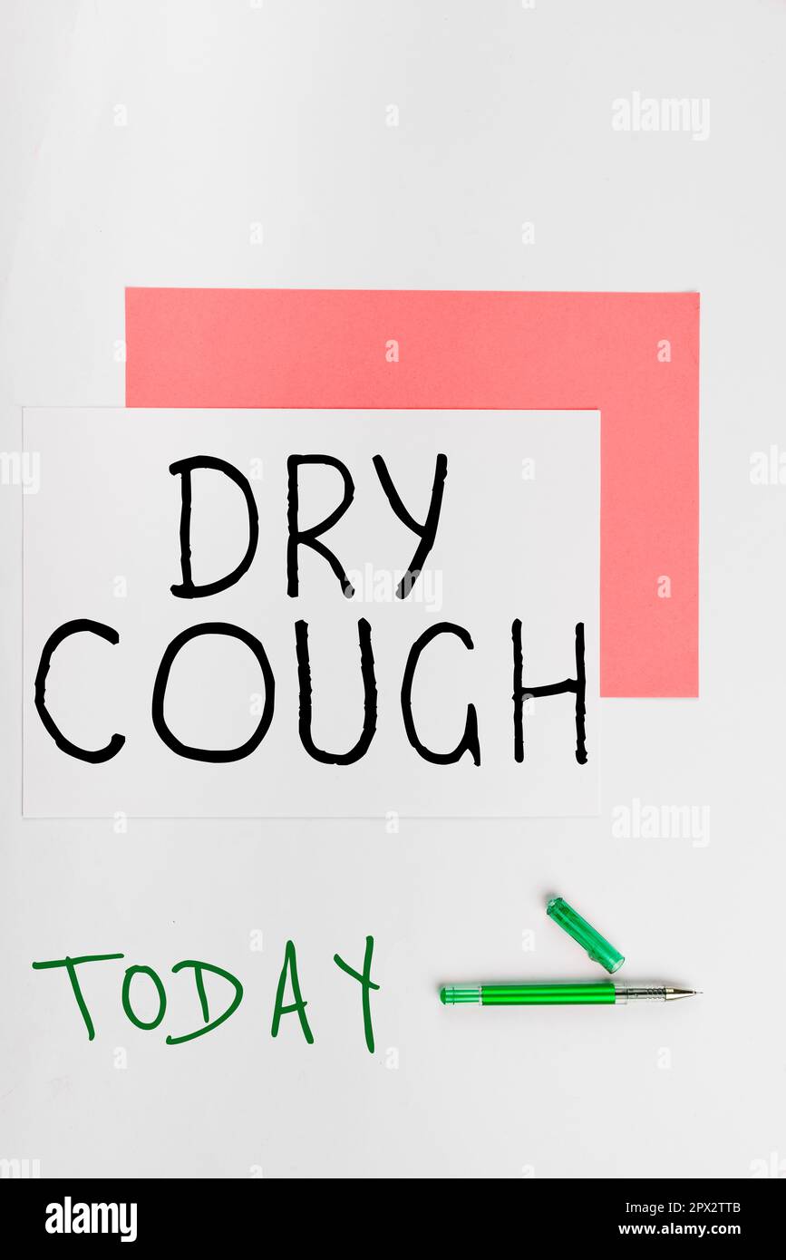 Writing displaying text Dry Cough, Business approach cough that are not ...