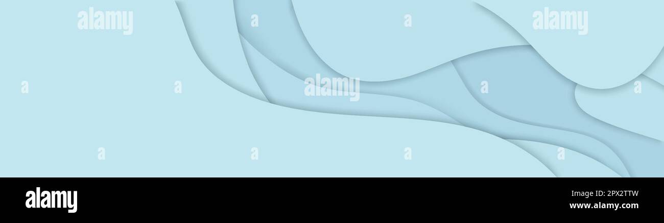 Layered cutout style background, blue vector illustration Stock Vector ...