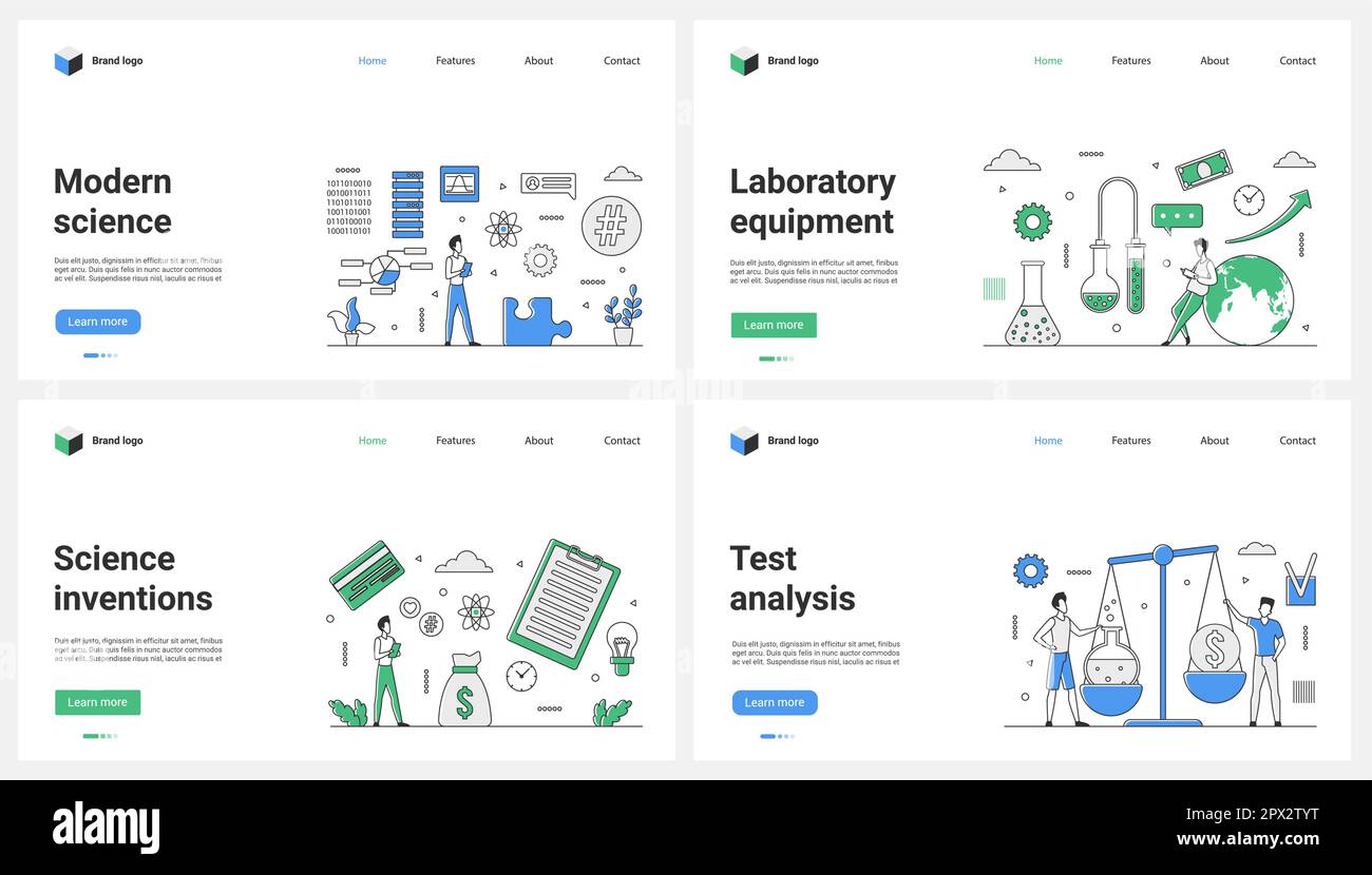 Inventions in modern science, tests, analysis and laboratory equipment ...