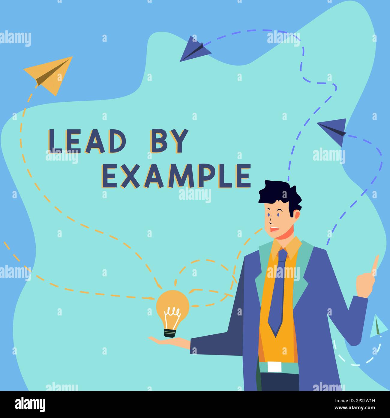 Conceptual display Lead By Example, Business concept Be a mentor leader ...