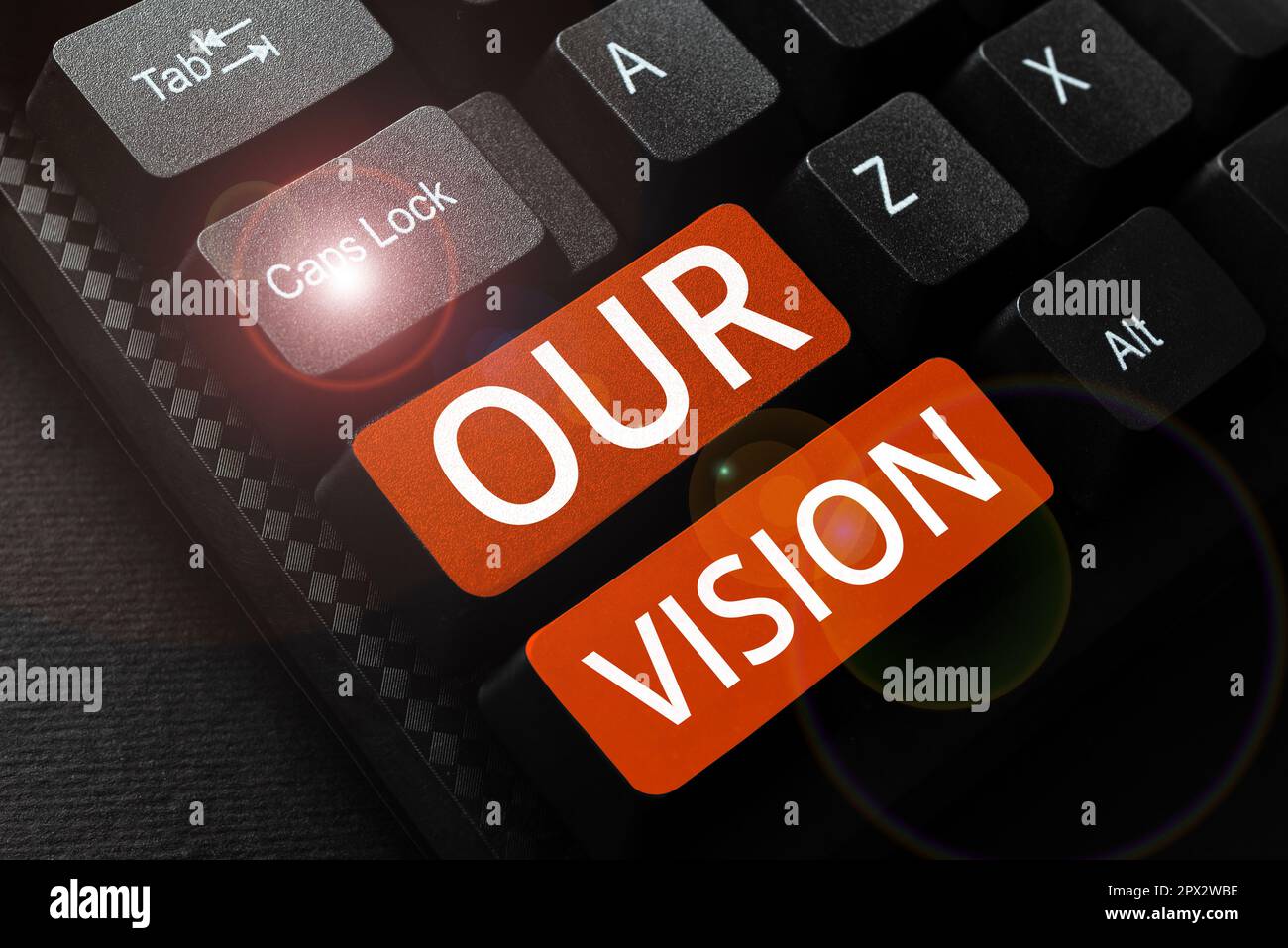 Hand writing sign Our Vision, Conceptual photo plan for next five to ...