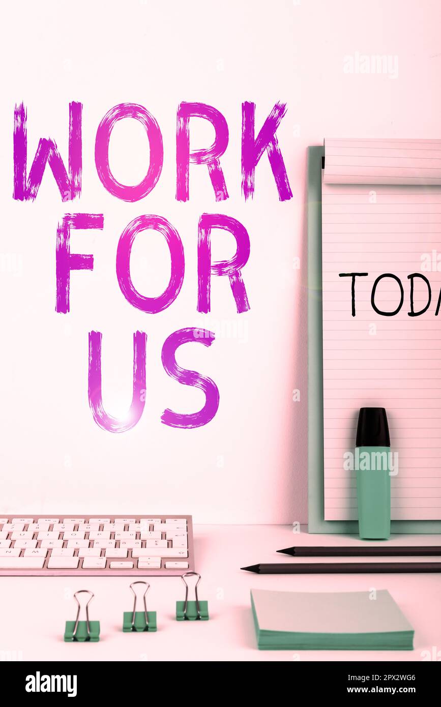 Text caption presenting Work For Us, Business overview Invitation to ...