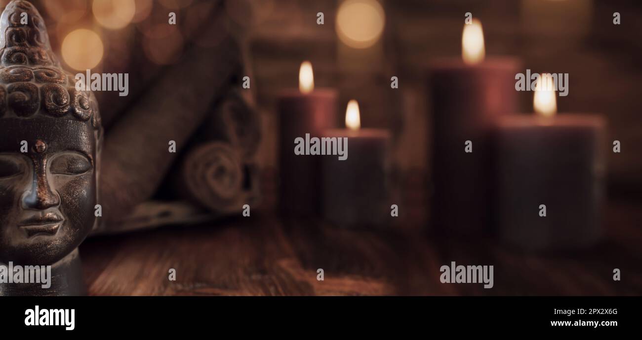 Wellness and meditation in harmony for body and mind. Background with ...