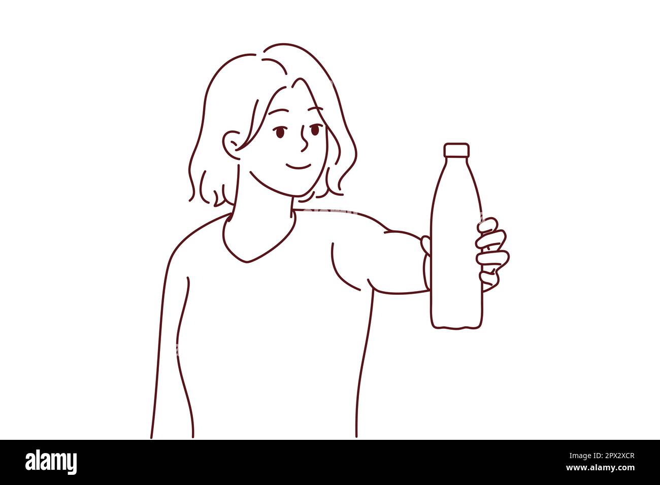 Bottle of mineral water drawing hi-res stock photography and images - Alamy