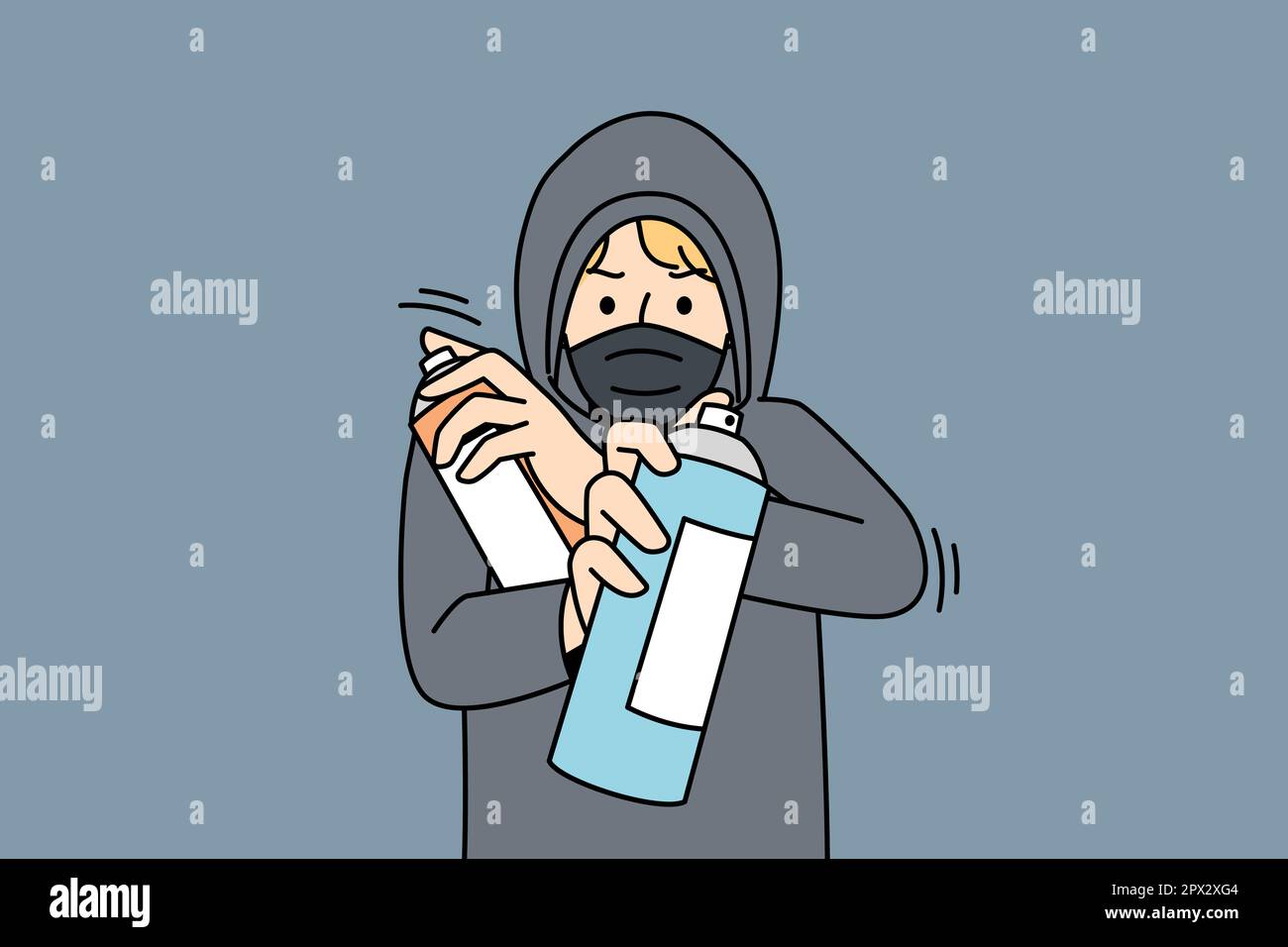 Cartoon young guy graffiti spray hi-res stock photography and images ...