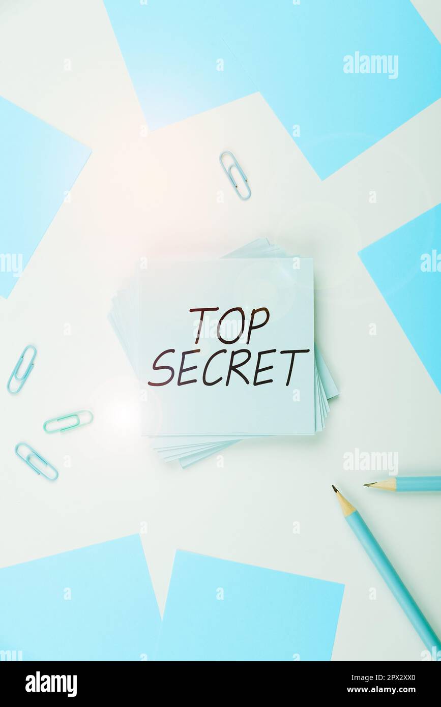 Text caption presenting Top Secret, Word for telling someone important ...
