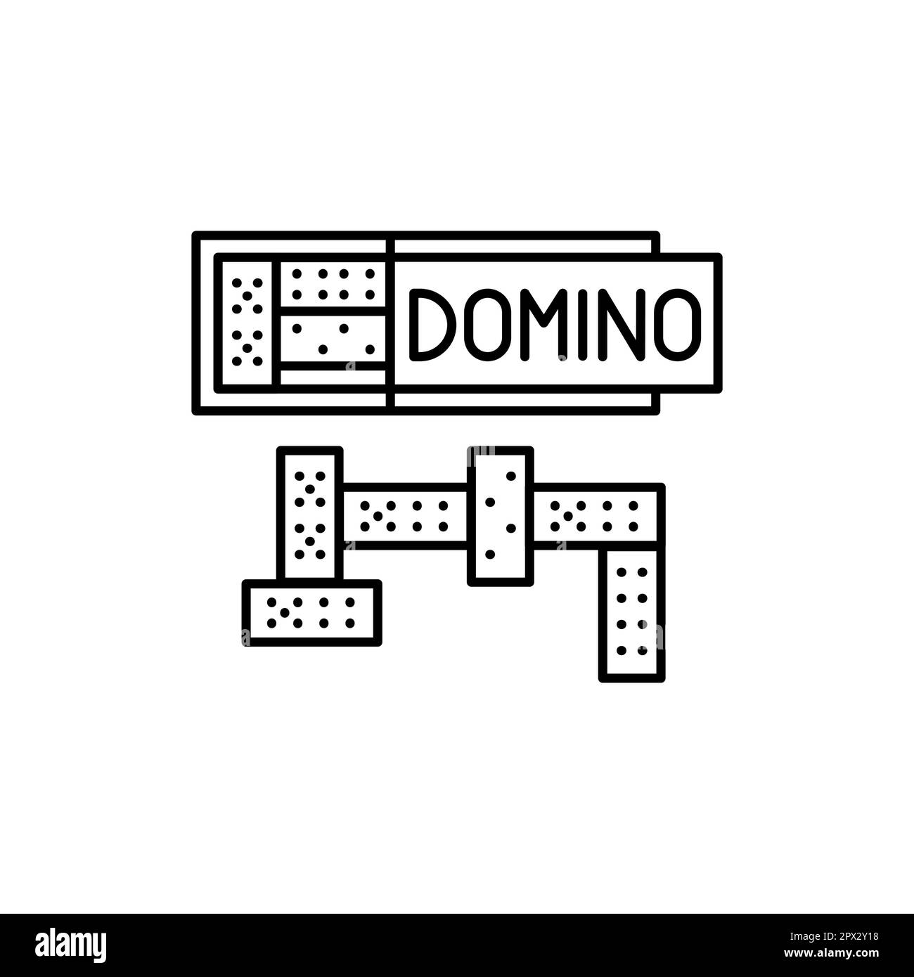Domino game black line icon. Pictogram for web page, mobile app, promo ...