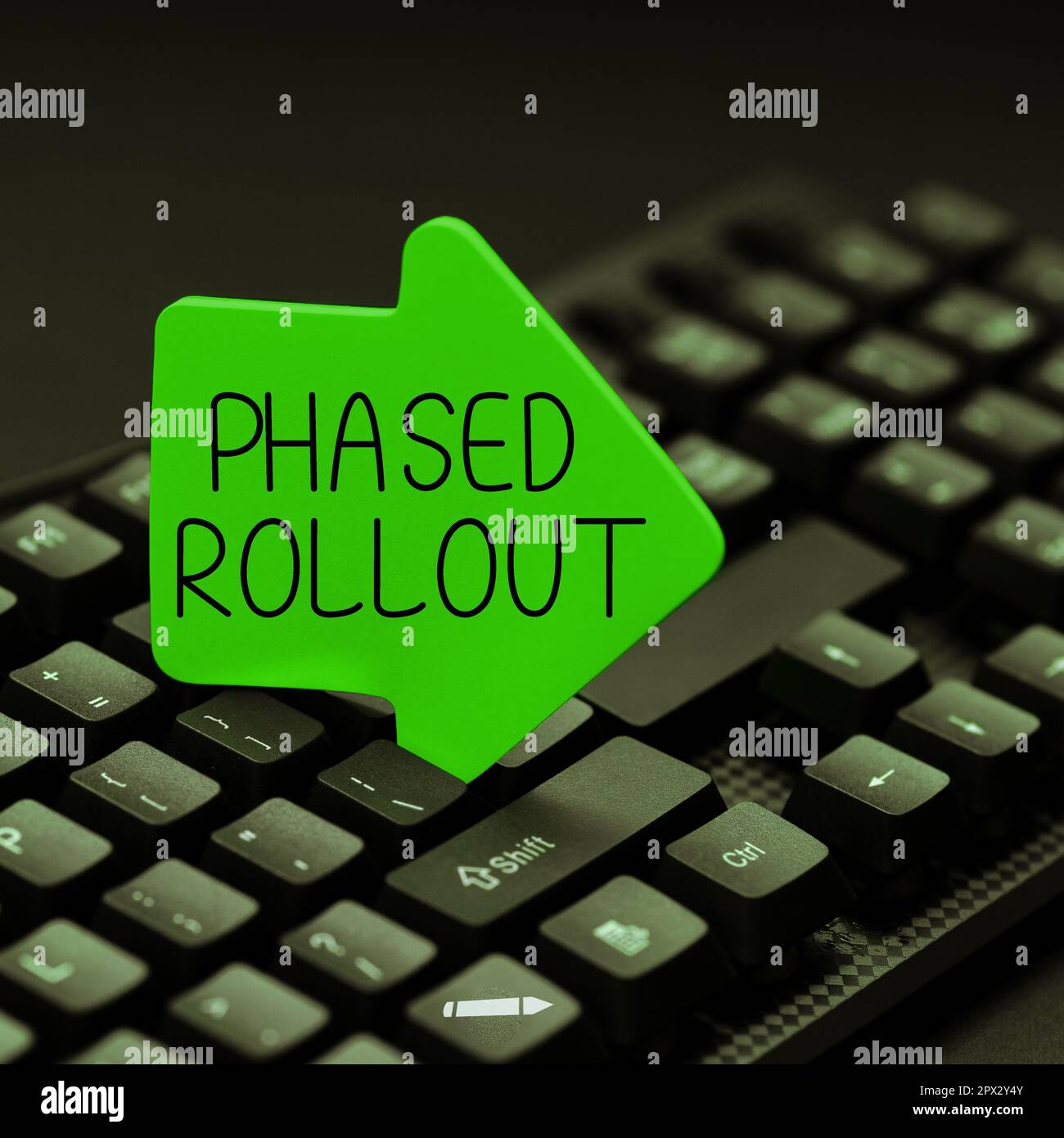 Text sign showing Phased Rollout, Business idea the practice of ...