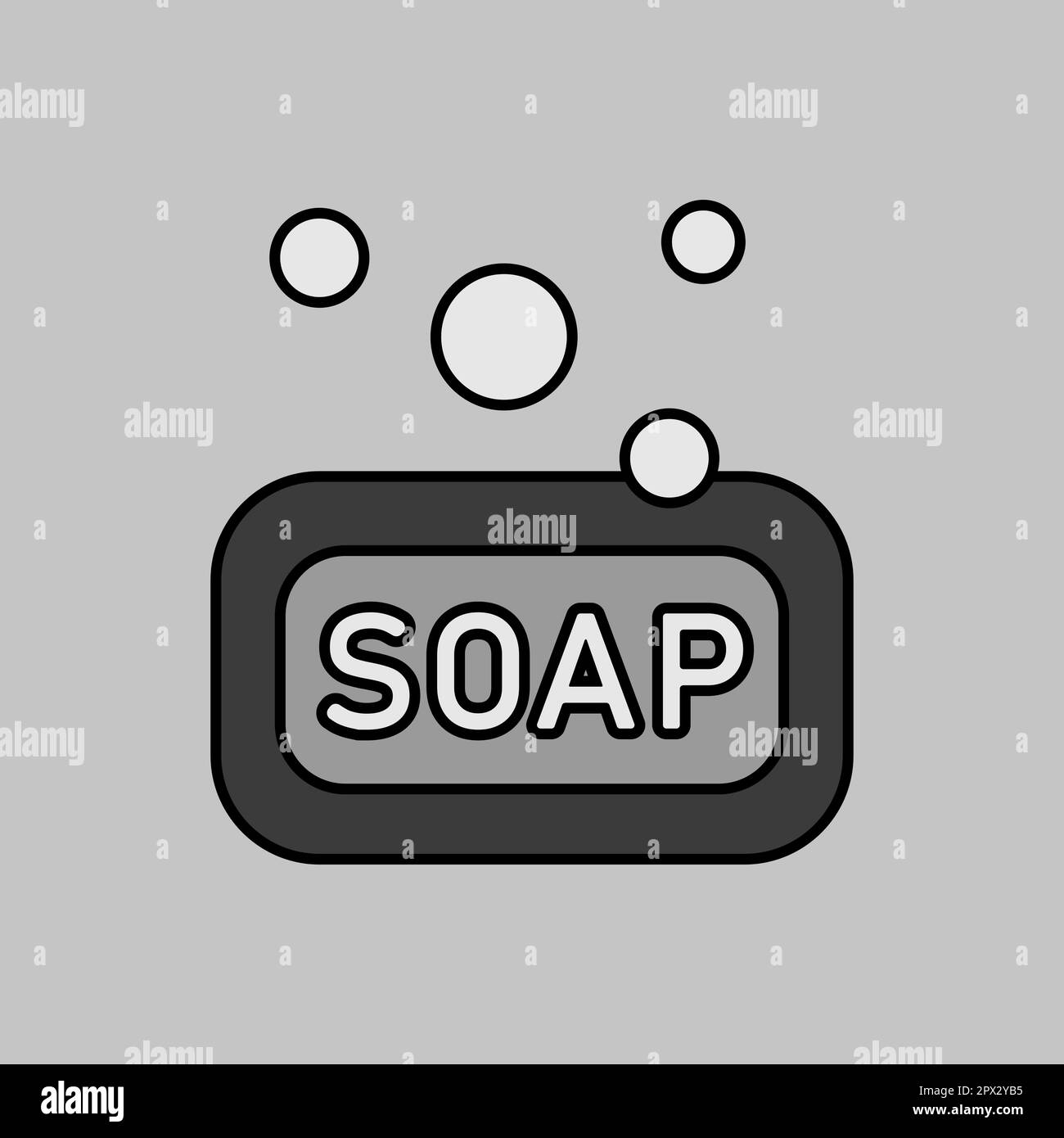 Soap vector grayscale icon. Hygiene sign. Graph symbol for medical and ...