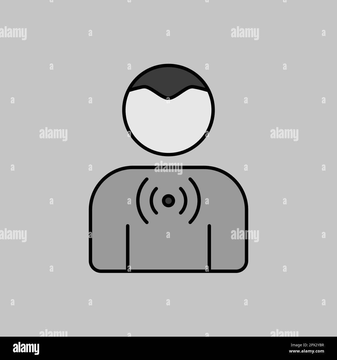 Novel Coronavirus symptoms sore throat vector grayscale icon. Medical ...