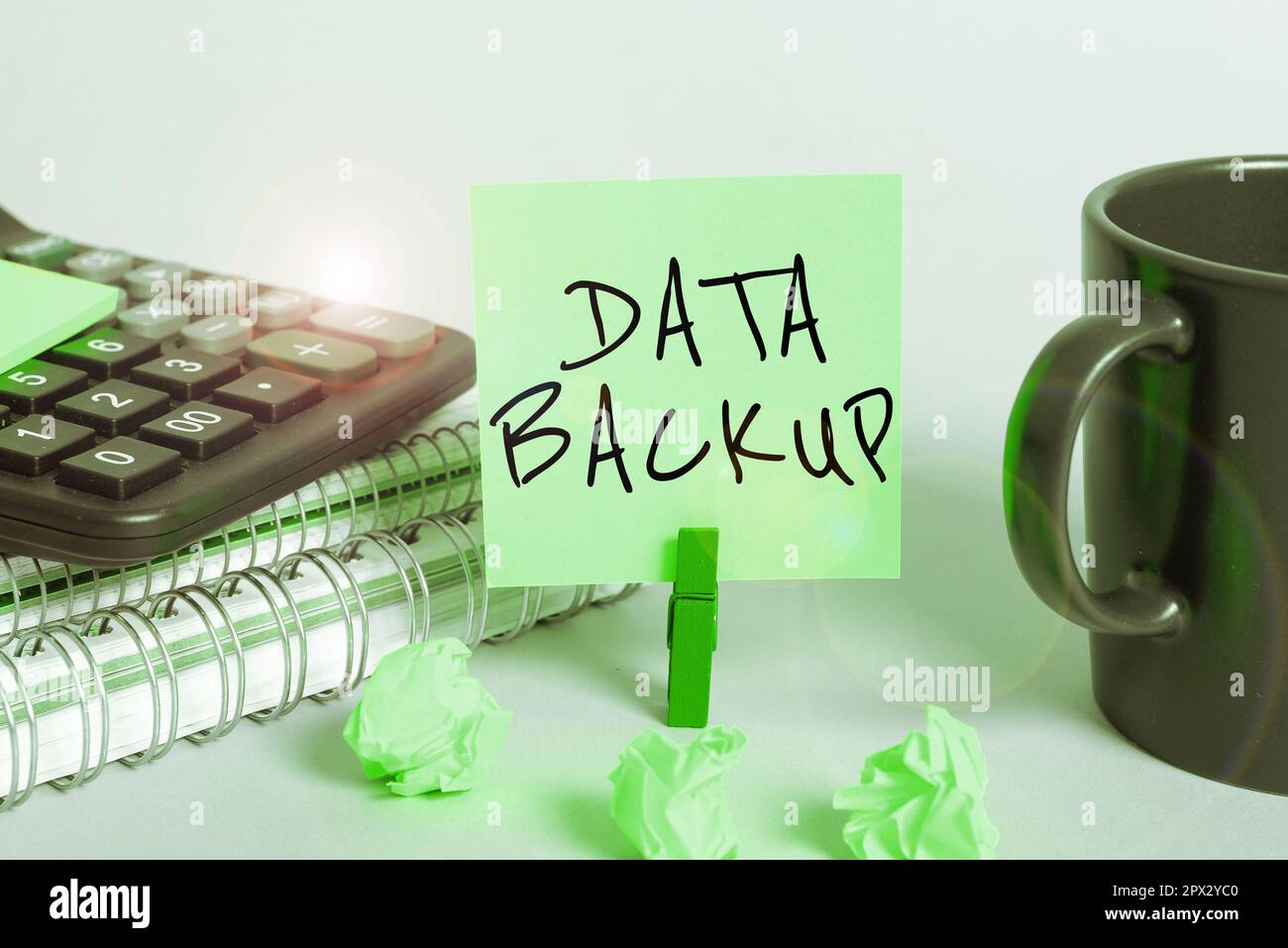 Hand writing sign Data Backup, Business showcase copy of important data that is stored on an ...