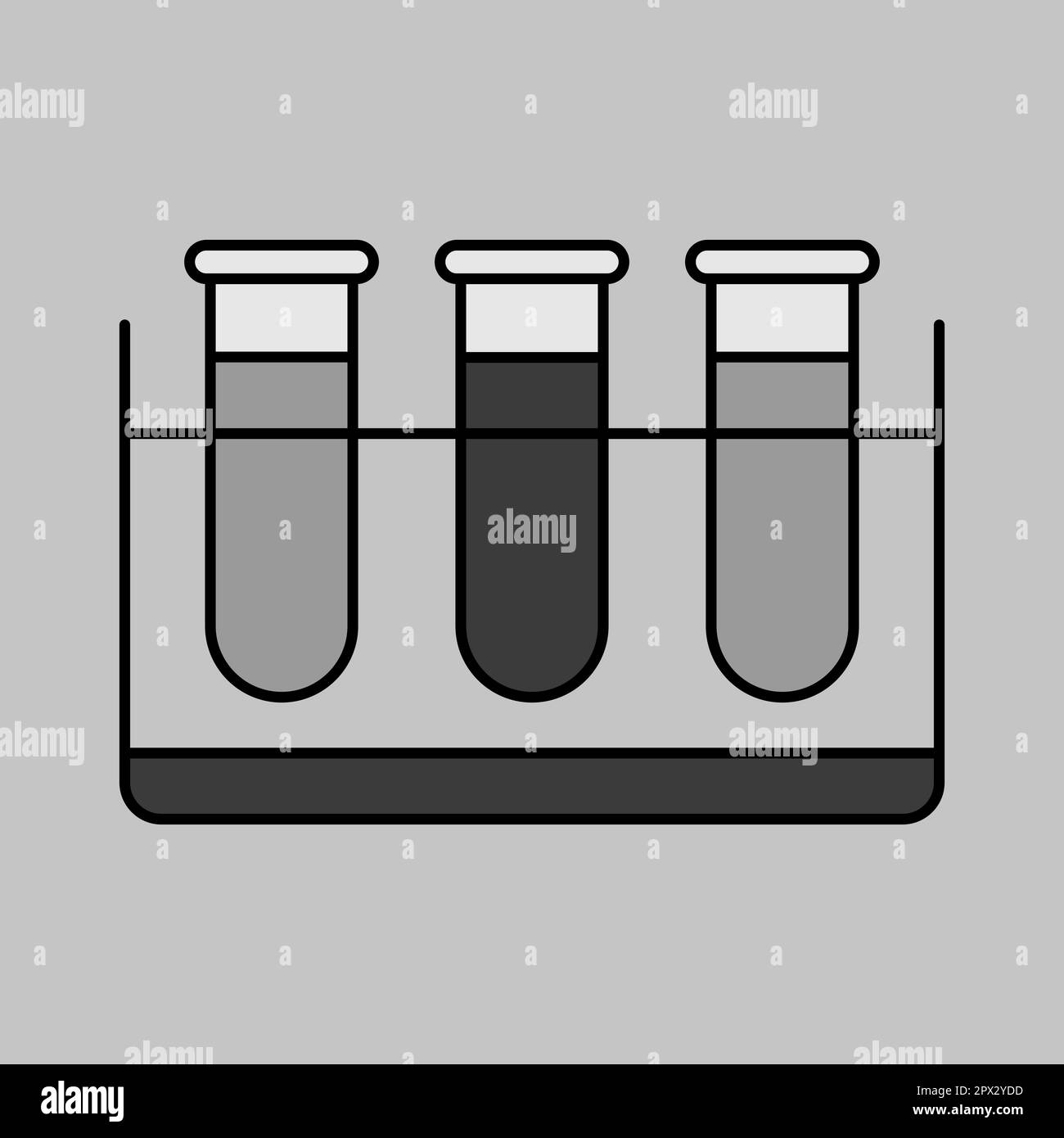 Test tubes vector grayscale icon. Medicine and healthcare, medical ...