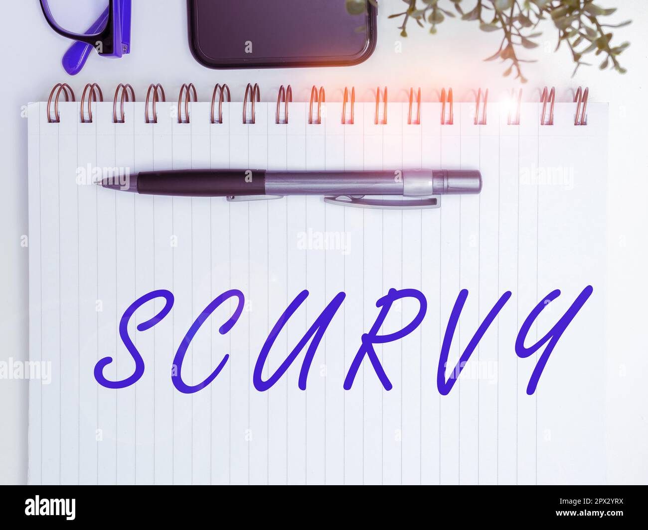 Handwriting text Scurvy, Concept meaning disease caused by a lack of ...