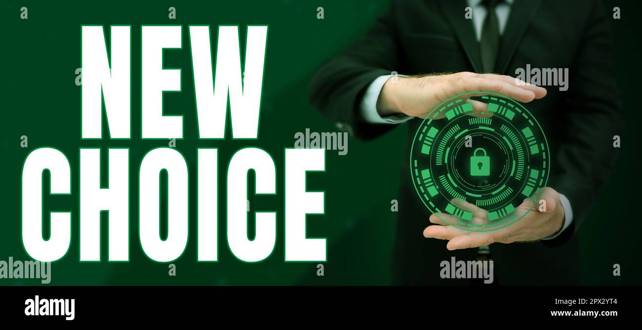 Conceptual caption New Choice, Internet Concept having lot of options ...