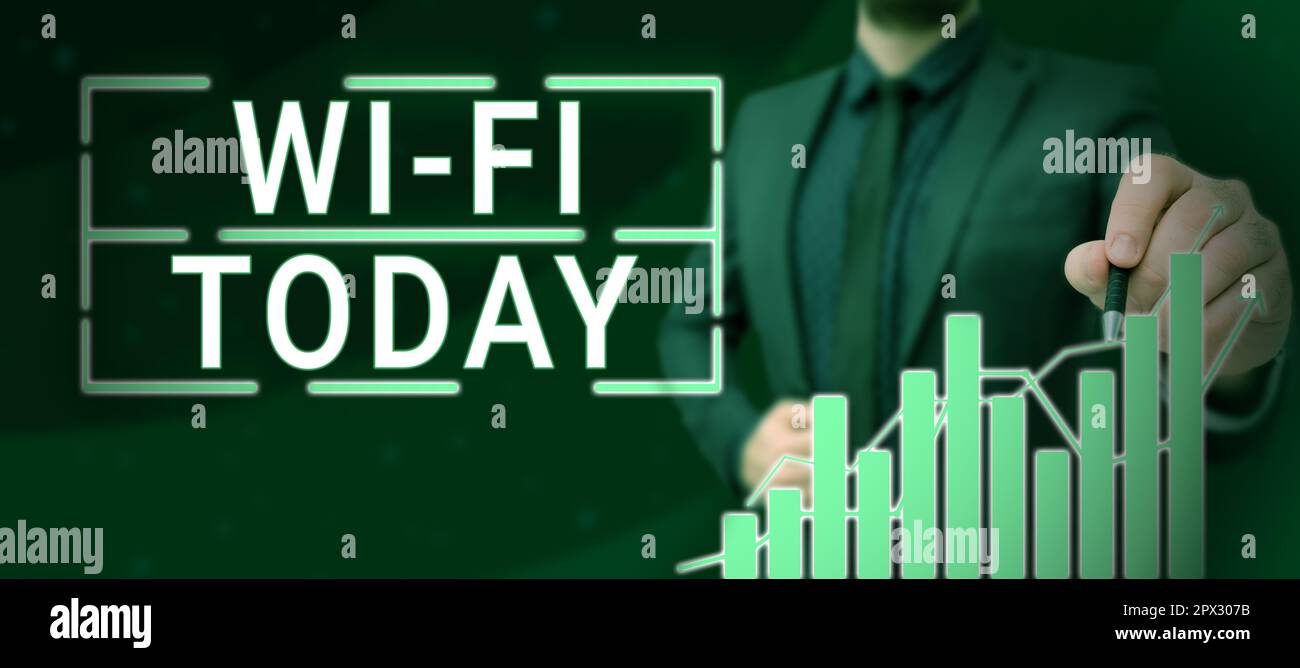 Conceptual display Wi Fi, Business showcase radio technologies commonly ...