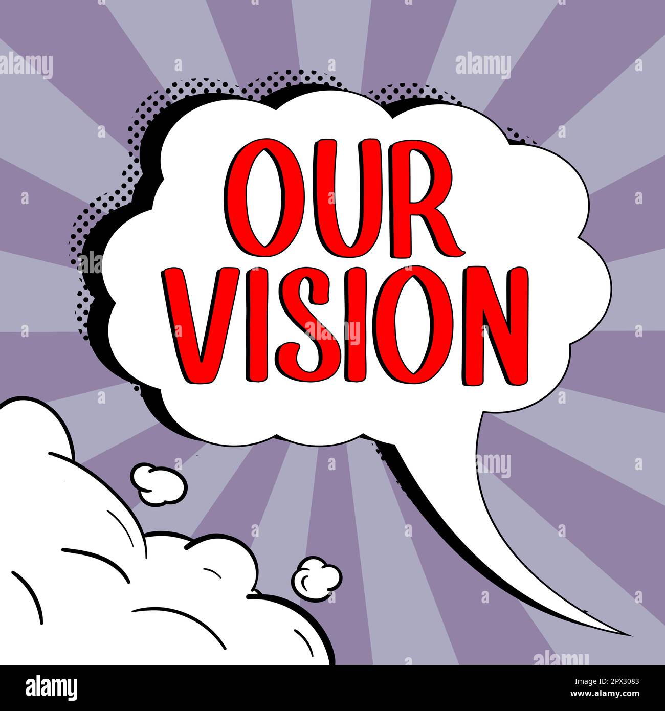 Handwriting text Our Vision, Concept meaning plan for next five to ten ...