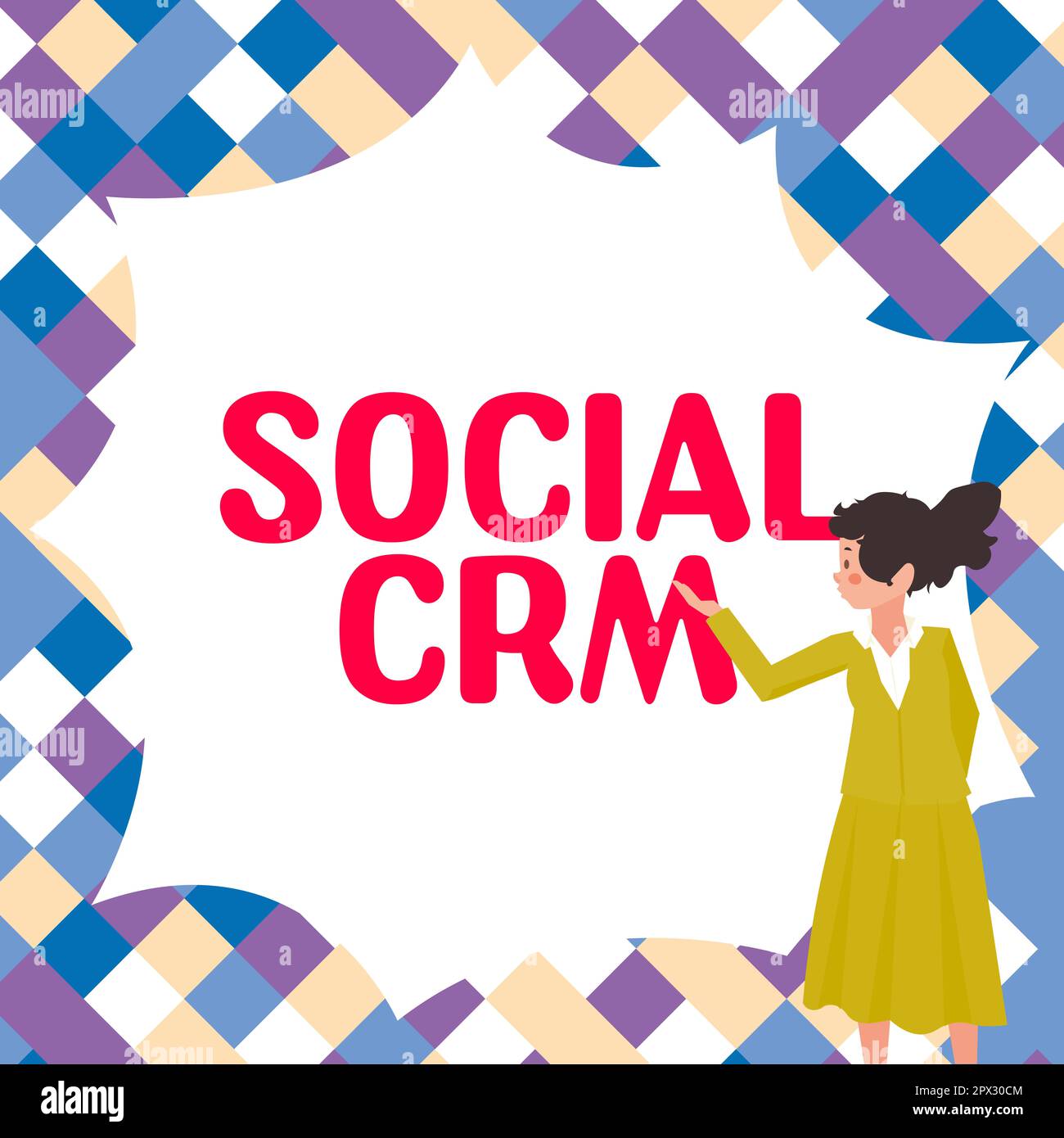 Text sign showing Social Crm, Word for Customer relationship management ...