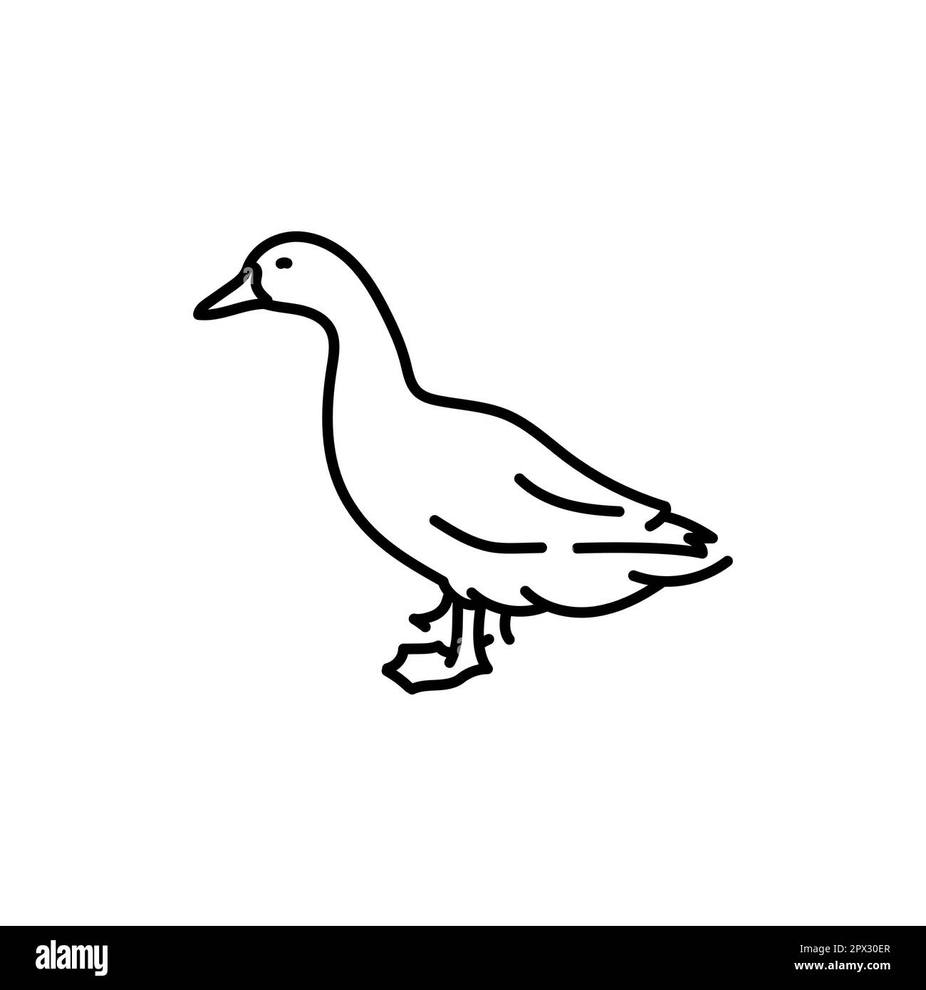 Duck black line icon. Farm animals. Pictogram for web page, mobile app ...