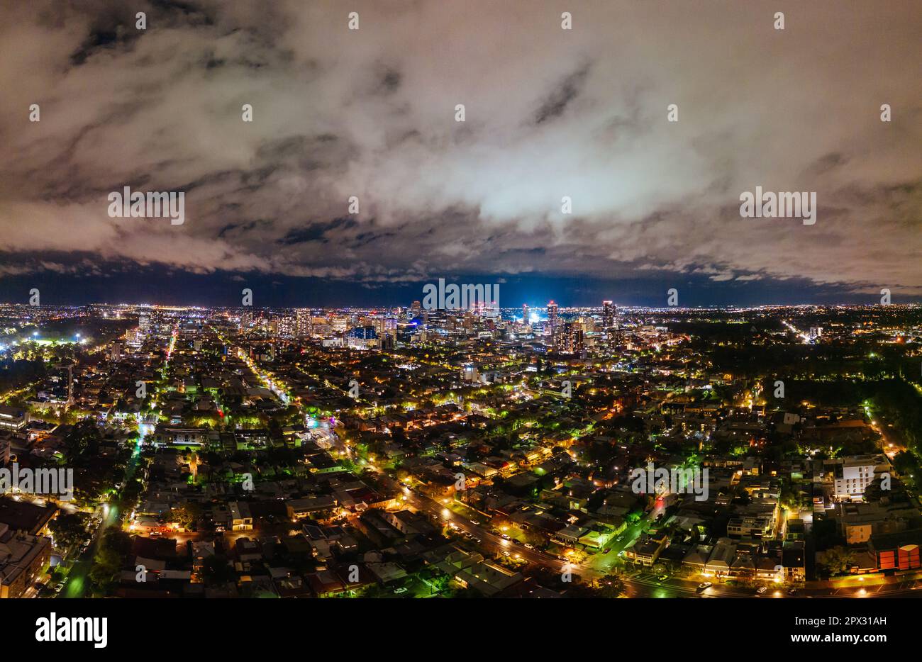 Adelaide skyline at night in Australia Stock Photo - Alamy