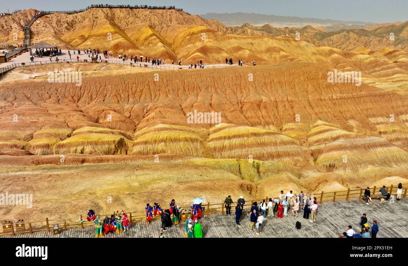 ZHANGYE, CHINA - MAY 1, 2023 - Tourists from all over China enjoy the ...