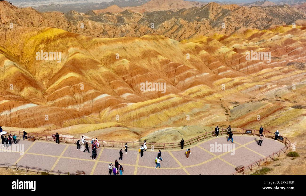 ZHANGYE, CHINA - MAY 1, 2023 - Tourists from all over China enjoy the ...